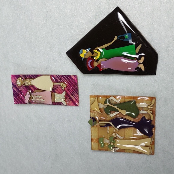 Lucinda | Jewelry | 3 Vintage Woman Pins By Lucinda | Poshmark